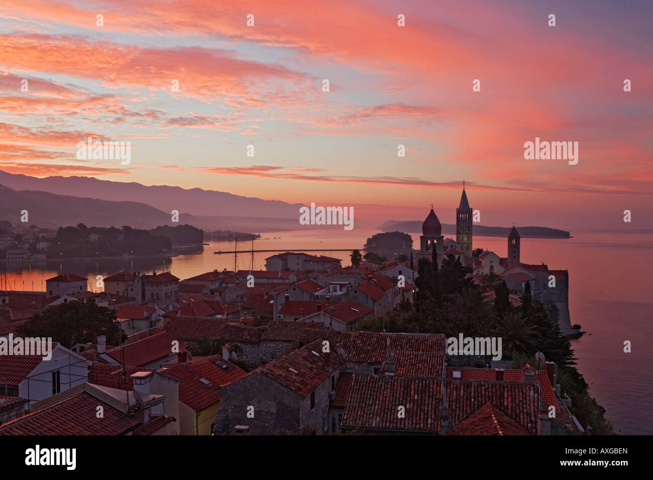 Town of Rab at Dawn, Rab Island, Croatia Stock Photo - Alamy