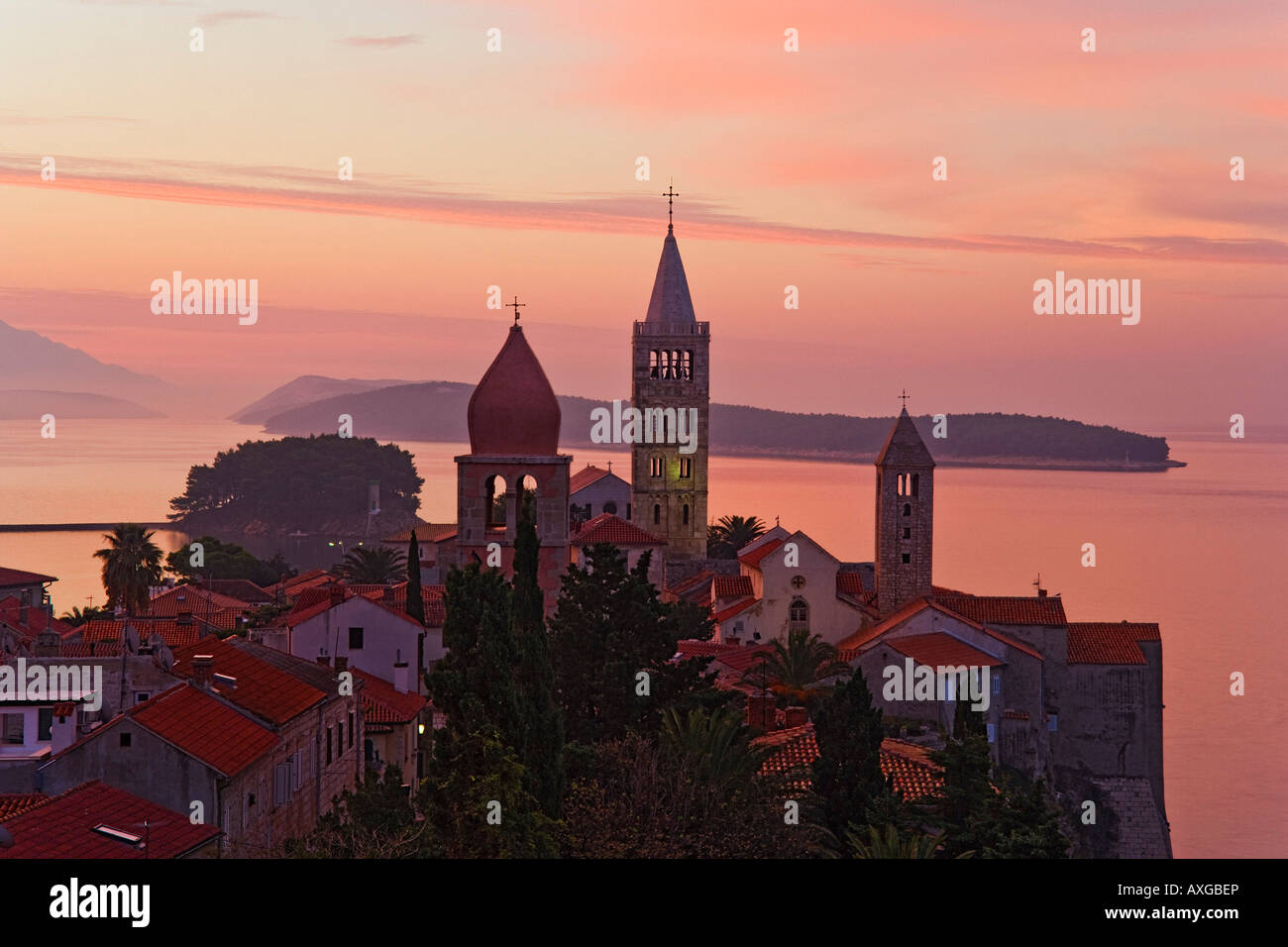 Town of Rab at Dawn, Rab Island, Croatia Stock Photo - Alamy