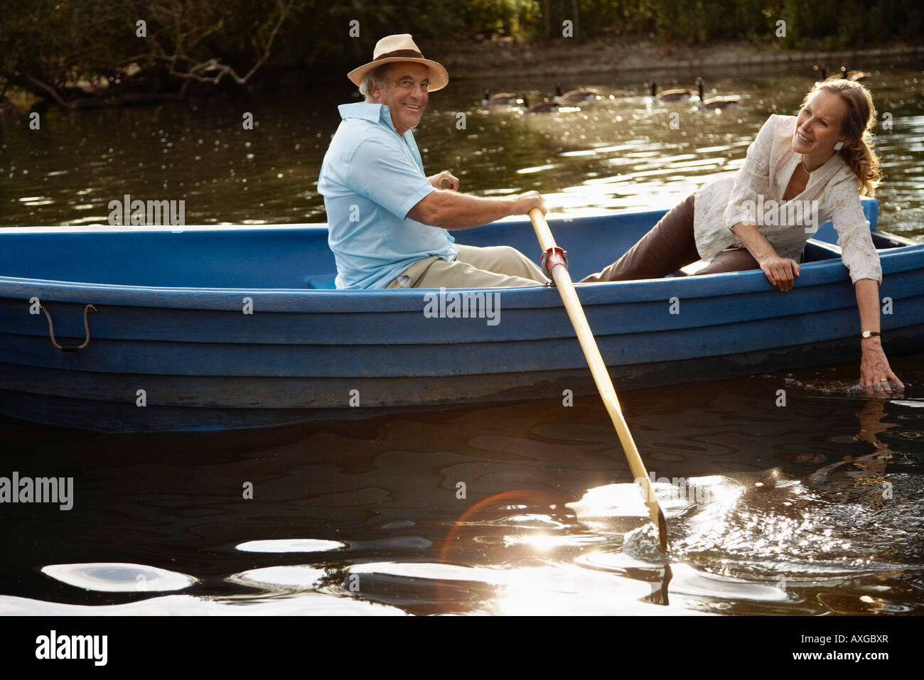 Happy couple in row boat hi-res stock photography and images - Alamy