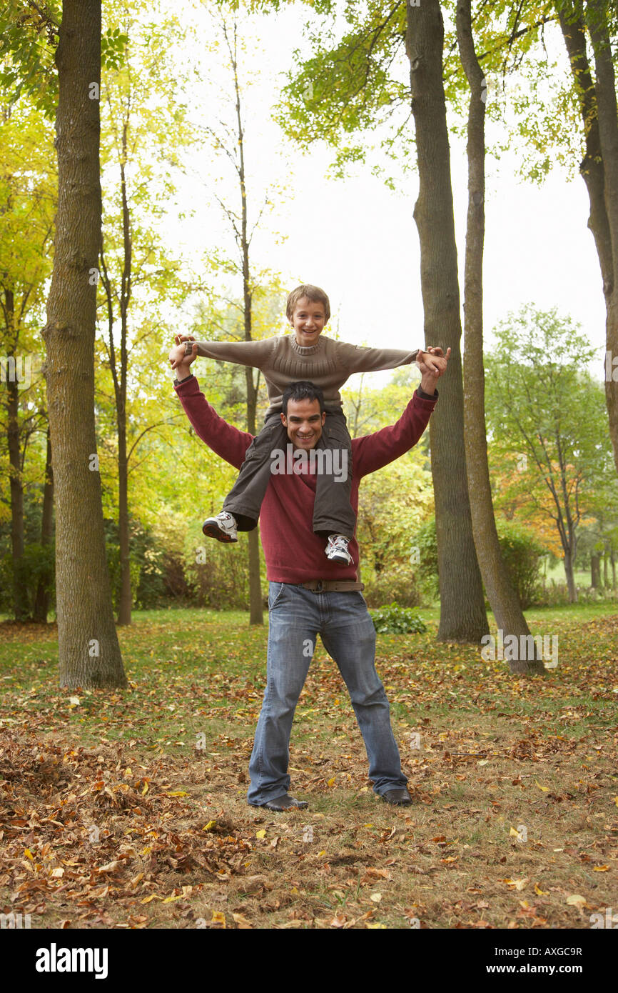Man In His 30s Son Shoulders Exterior High Resolution Stock Photography ...