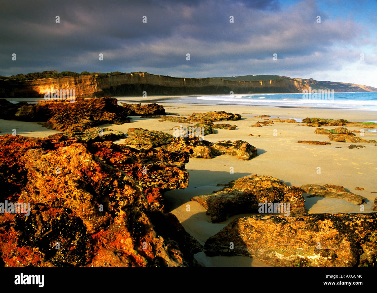 Anglesea beach on the great ocean road in Victoria, Australia at sunset ...