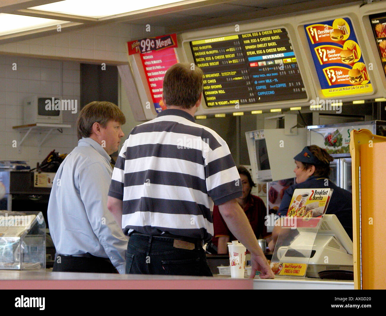 Adults order food at a fast food restaurant Stock Photo - Alamy