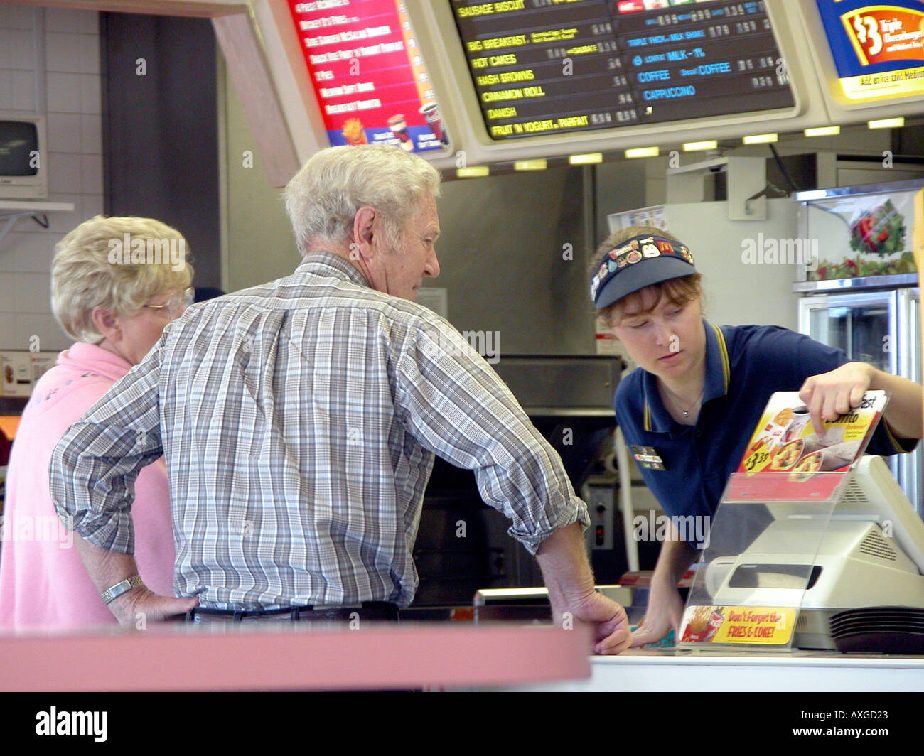 Adults order food at a fast food restaurant Stock Photo - Alamy