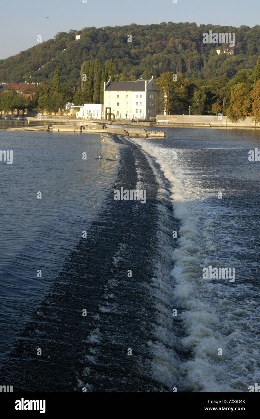 Prague, river Moldova, river stair Stock Photo - Alamy