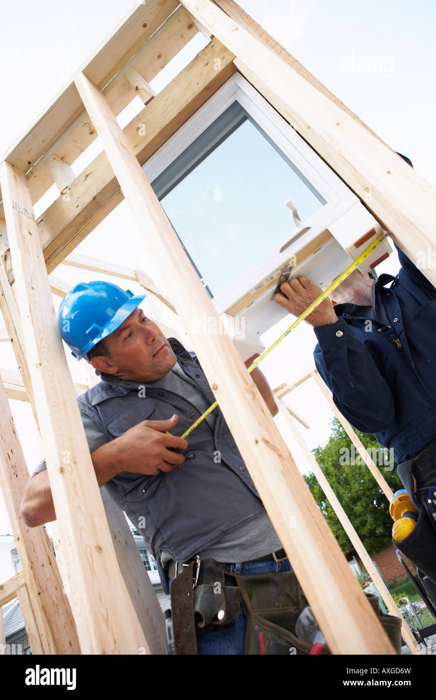 Two Men Working Wood Framing High Resolution Stock Photography and ...