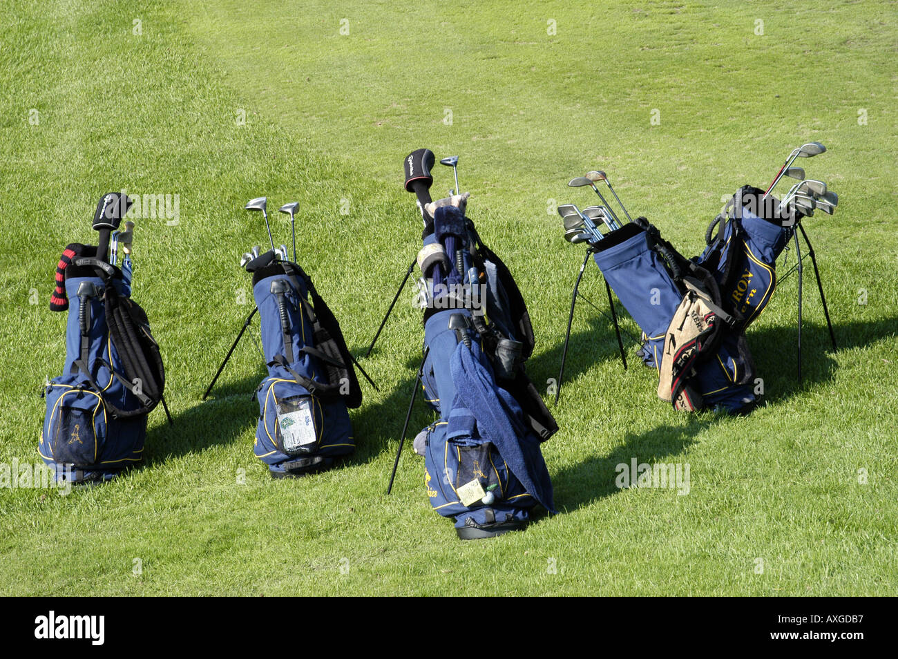 High school golf team golf bags shownPort Huron Michigan Stock Photo ...