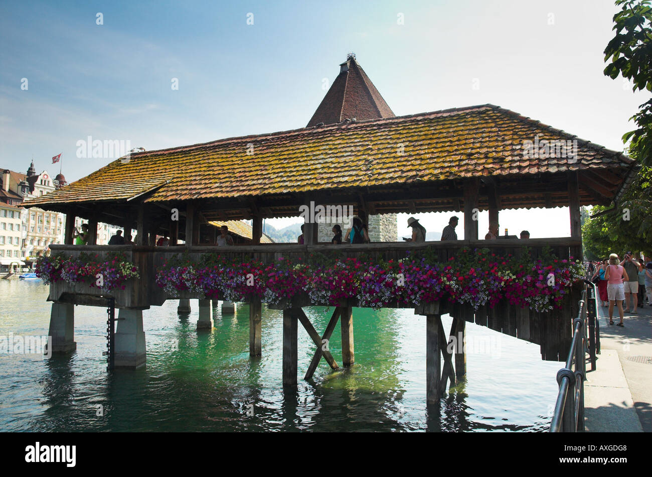 Chapel Bridge Kapell Brucke Lucerne Switzerland Stock Photo - Alamy