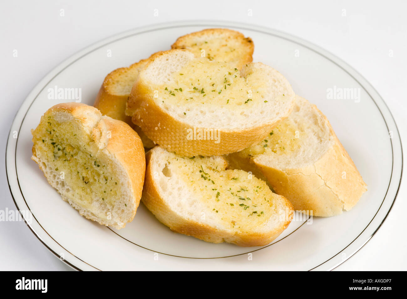 garlic butter bread served on dish Stock Photo - Alamy