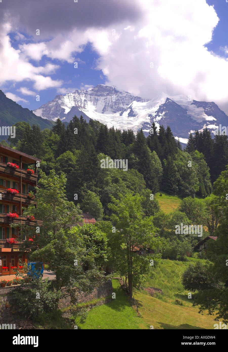 View from Wengen Bernese Oberland Switzerland Stock Photo - Alamy