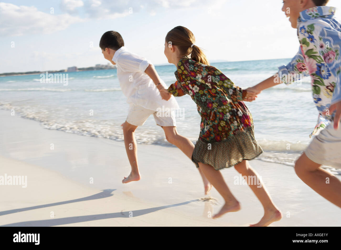 Girl 10 11 running in water hi-res stock photography and images - Alamy