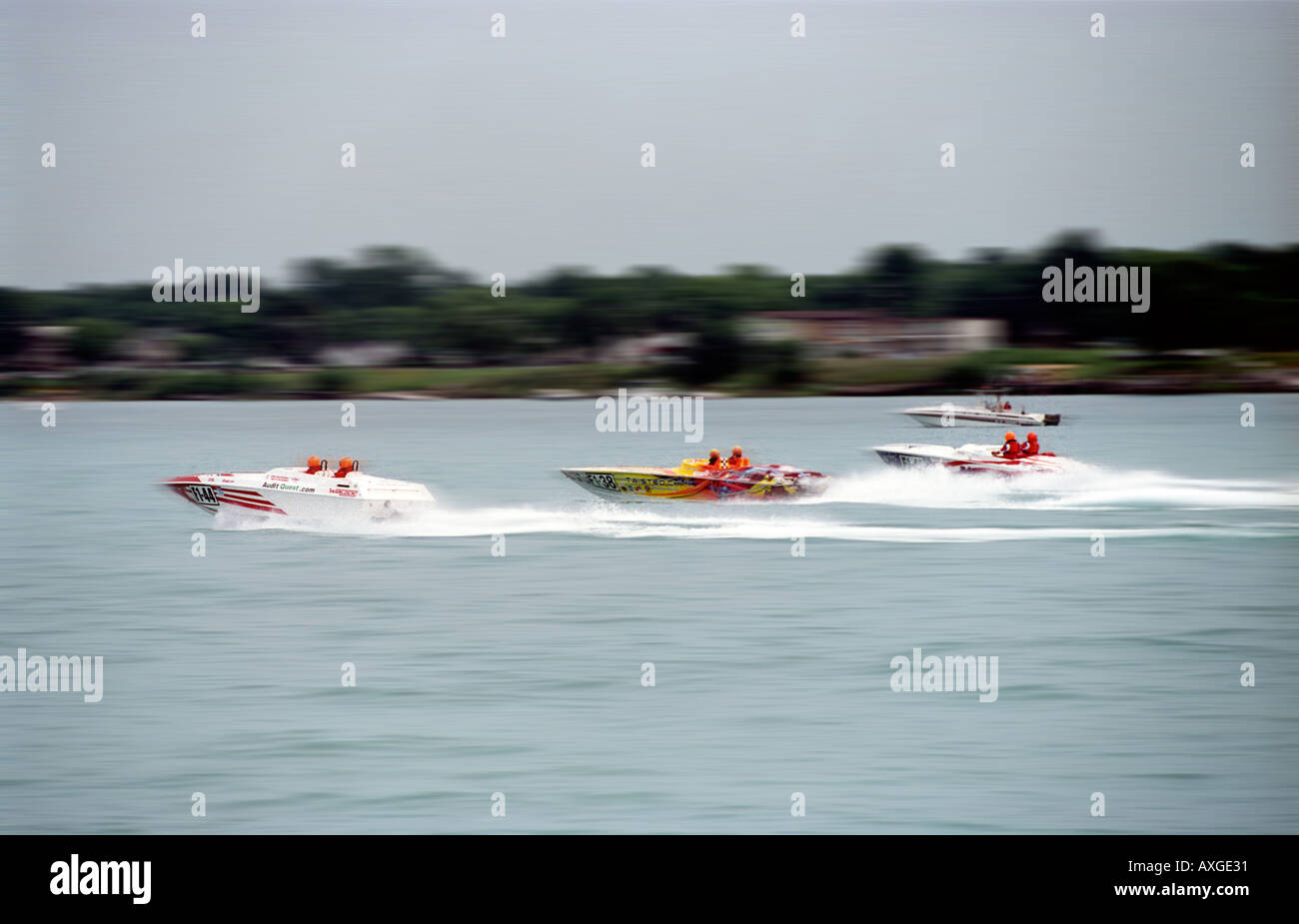 Off shore high speed boat races take place on the St Clair River at ...