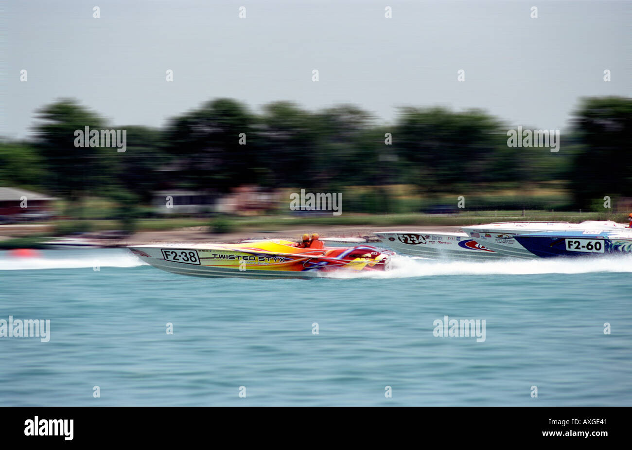 Off shore high speed boat races take place on the St Clair River at ...