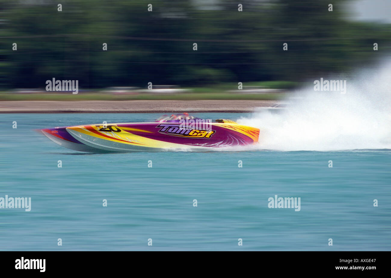 Off shore high speed boat races take place on the St Clair River at ...