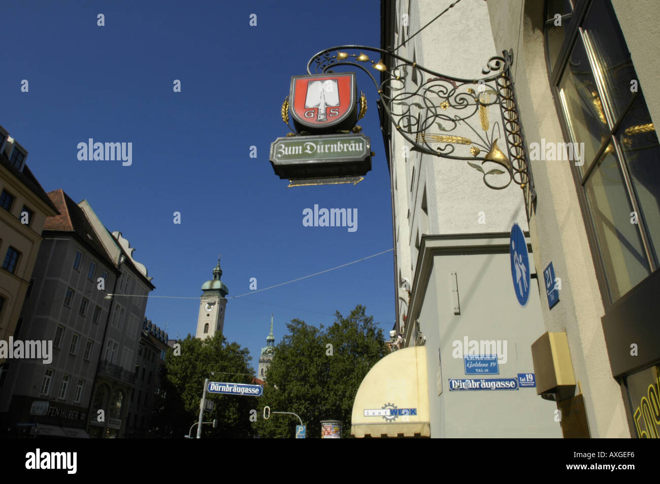 Munich, sign Duernbraeu Stock Photo - Alamy