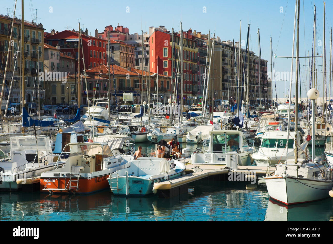Nice harbour Cote d Azur South of France Stock Photo - Alamy