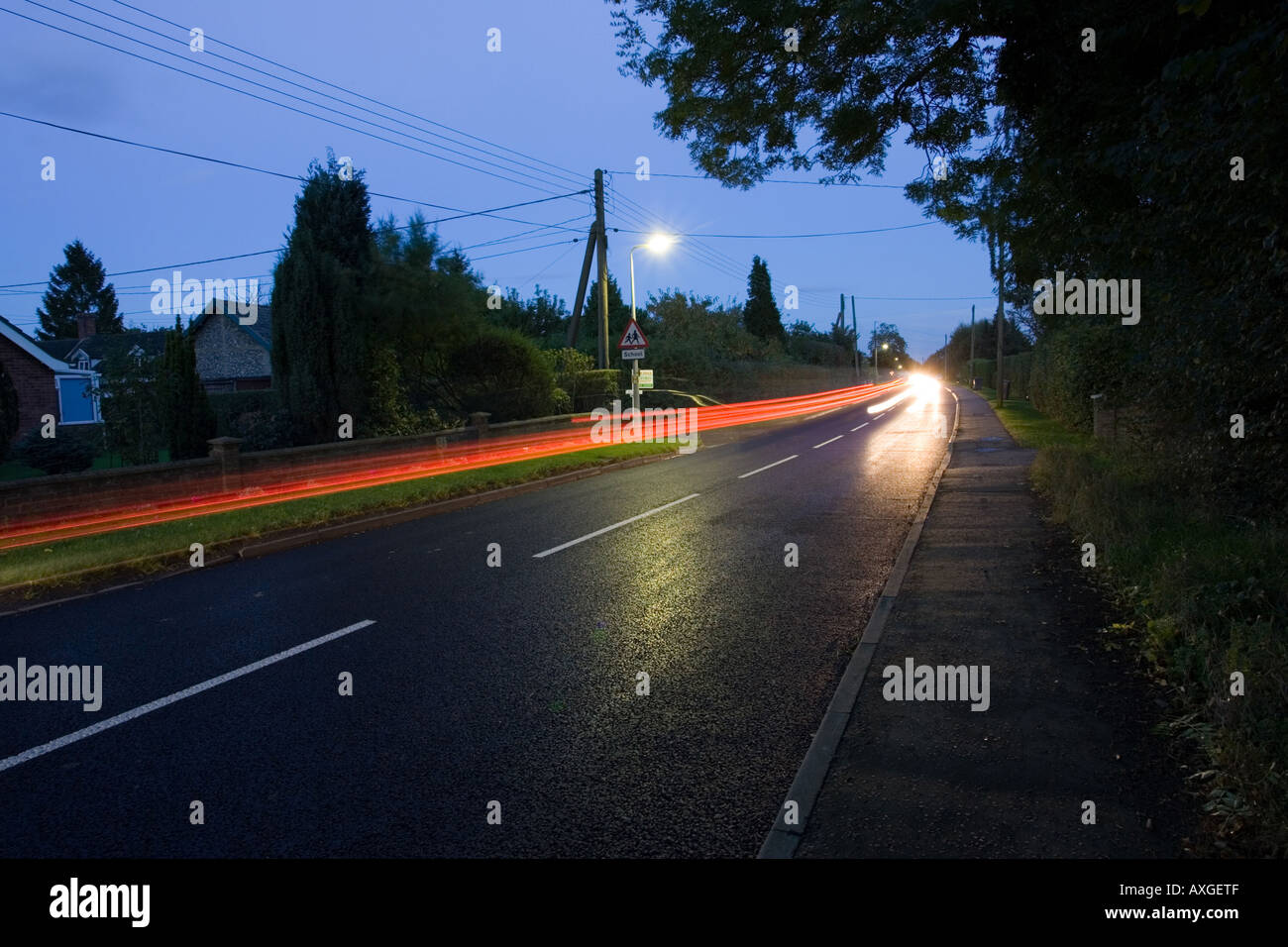 Car headlights night distant hi-res stock photography and images - Alamy