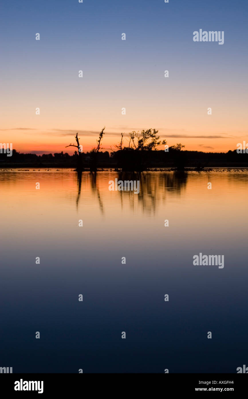 the lake at Great Livermere, Suffolk, UK during sunset Stock Photo - Alamy