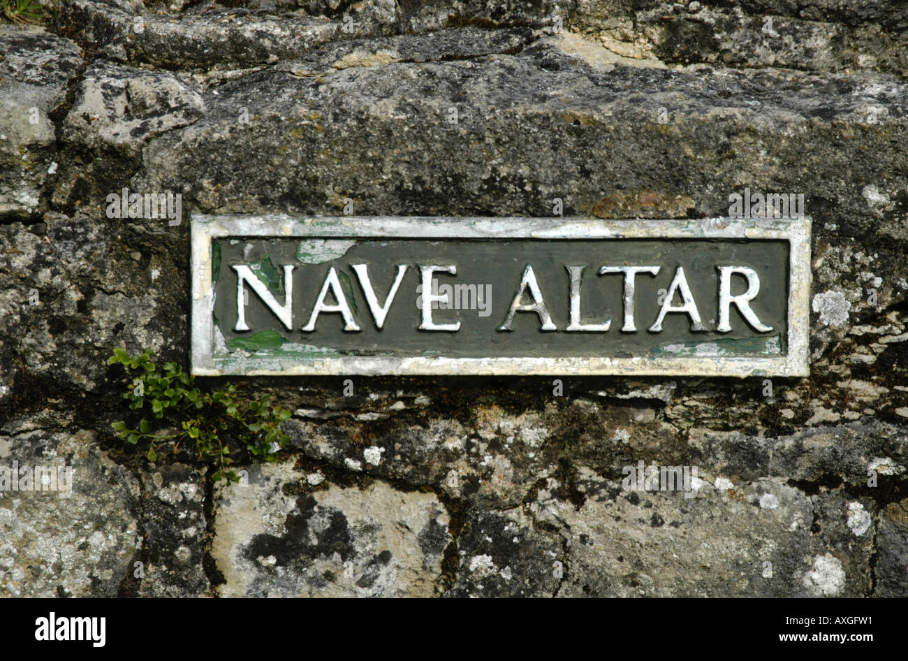 Knave Altar sign at the Cluniac Priory ruins Thetford Norfolk UK Stock ...