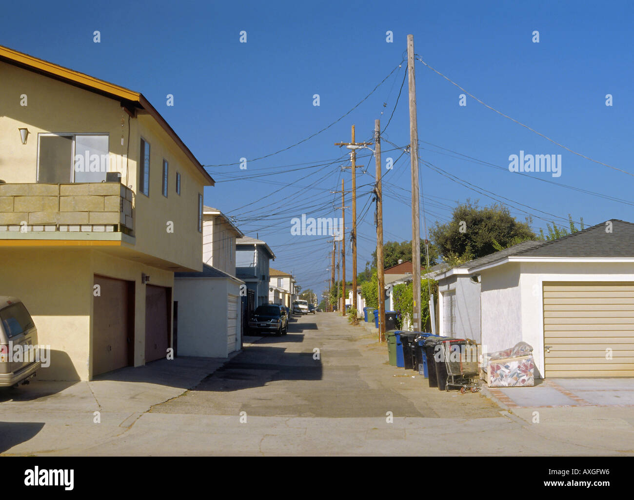 Typical service alley in Westchester, Los Angeles, California - could ...