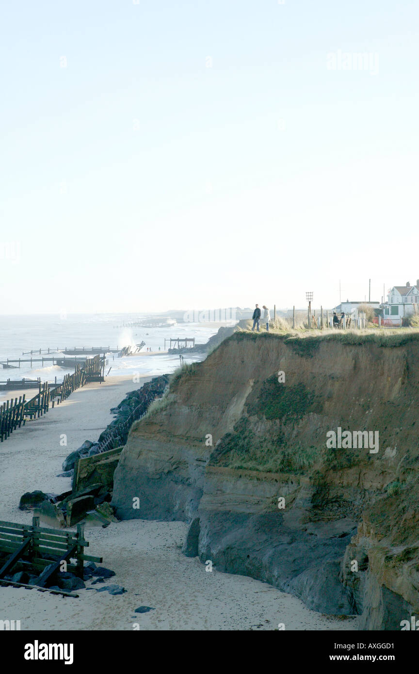 Cliffs Showing Coastal Erosion, Happisburgh, Norfolk, UK Stock Photo ...