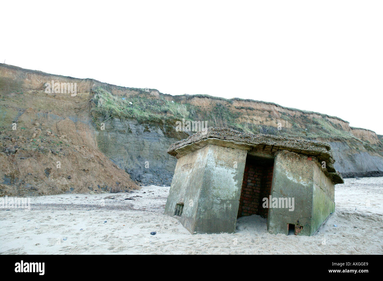 World War II 'Pillbox' on the Beach as a Result of Coastal Erosion ...