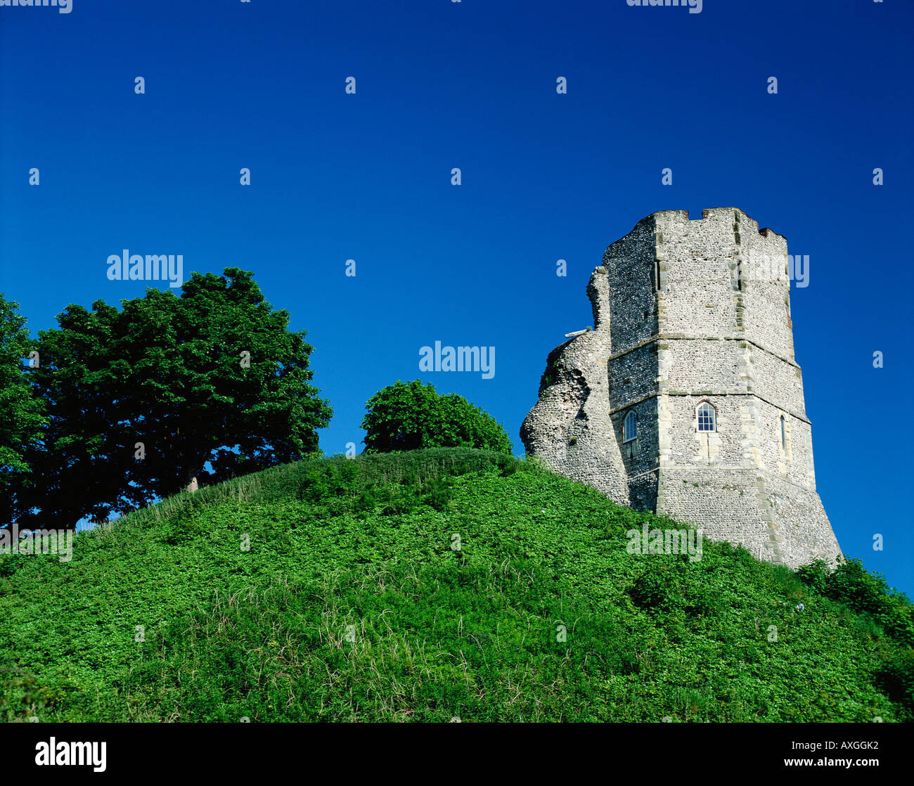 Mound of the 11th century motte and bailey castle hi-res stock ...