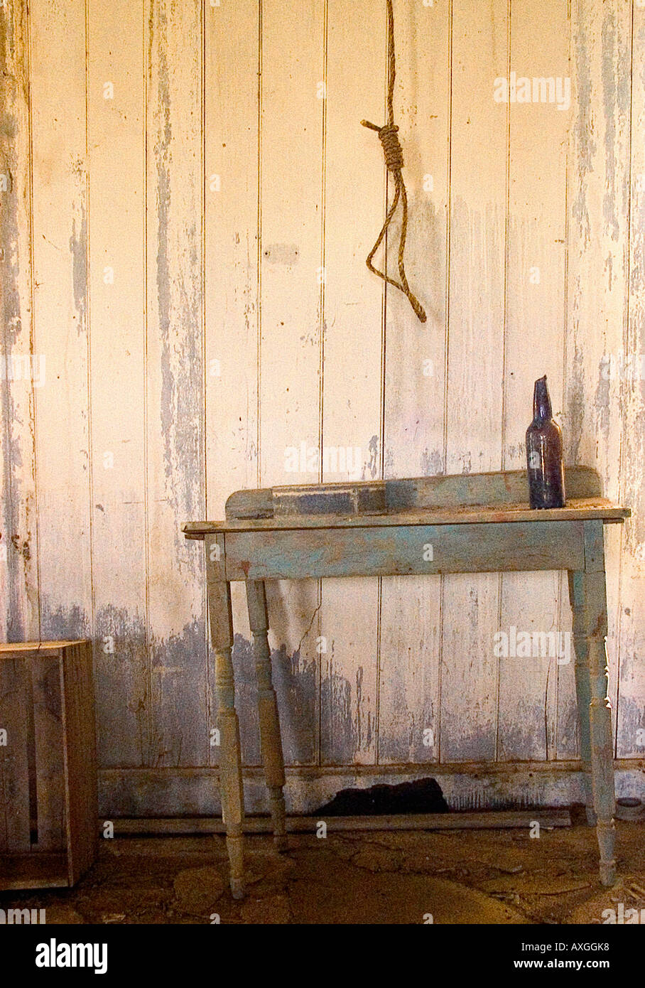 Old table & noose Stock Photo - Alamy