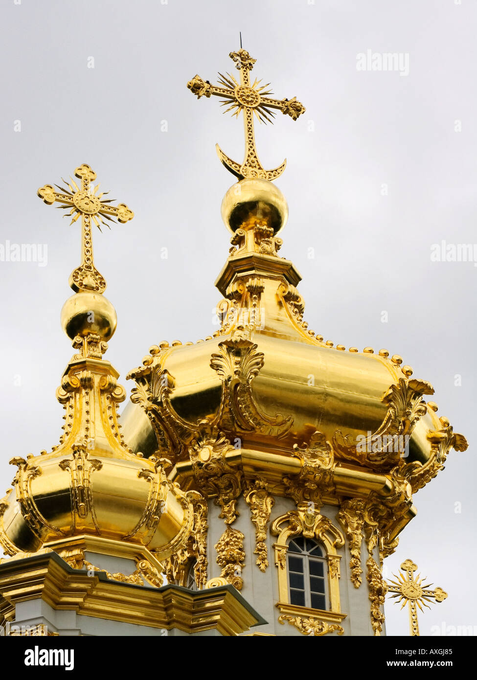 Golden cupolas of a church Stock Photo - Alamy