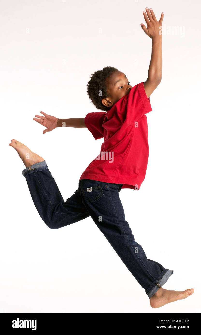 Running Boy African American black Young boy Stock Photo - Alamy