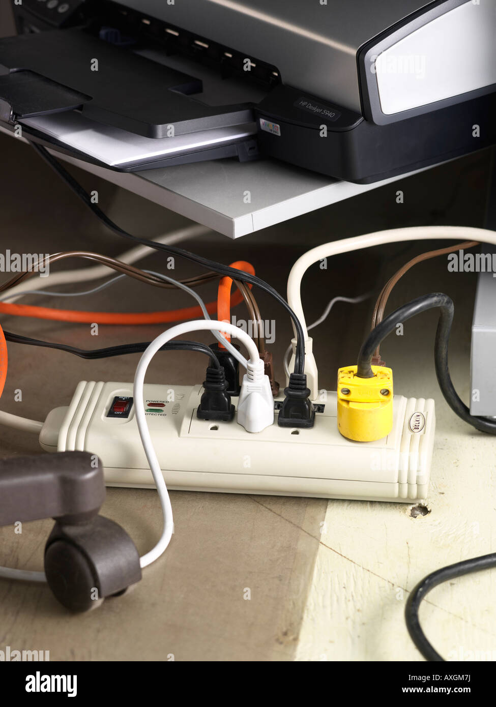 Unsafe Power Bar Stock Photo - Alamy