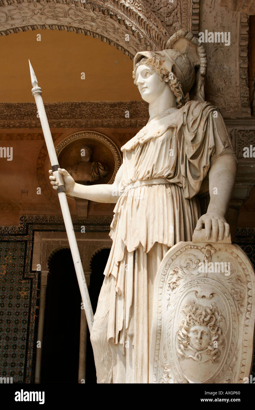 Roman statue in the Casa de Pilatos palace in seville spain. sevilla ...