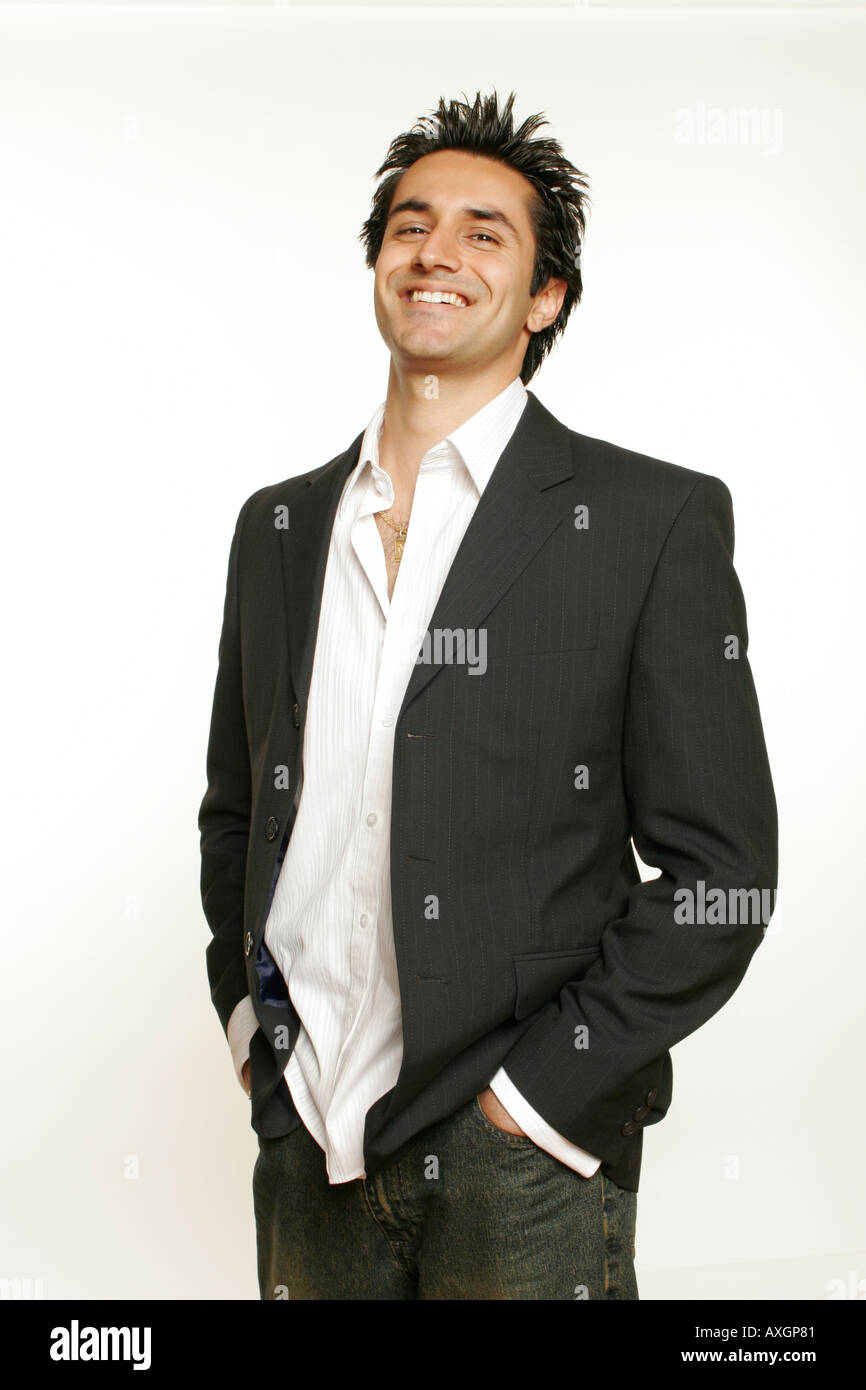 Young asian indian male man looking happy, successful and healthy Stock ...