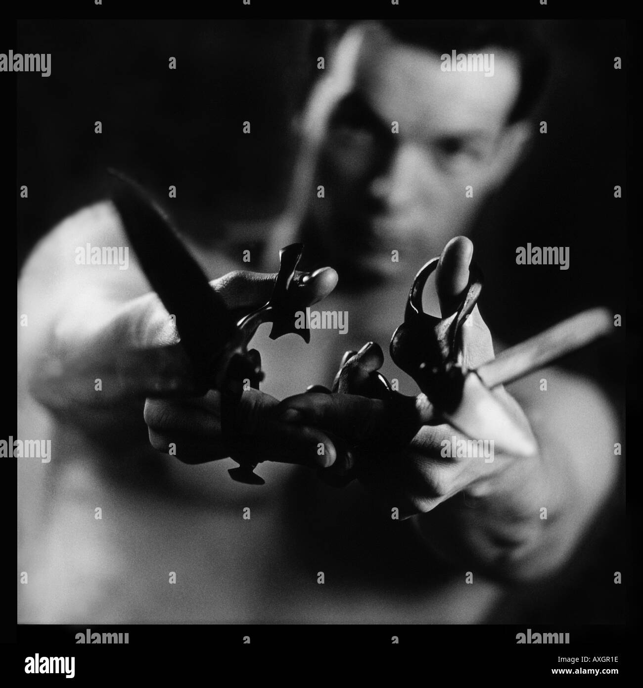 Scissors cut young man Black and White Stock Photos & Images - Alamy