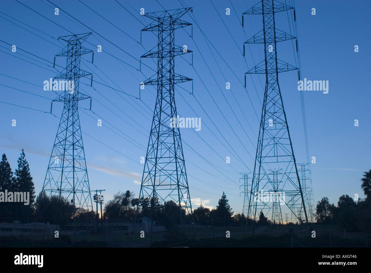 High tension power lines Stock Photo - Alamy