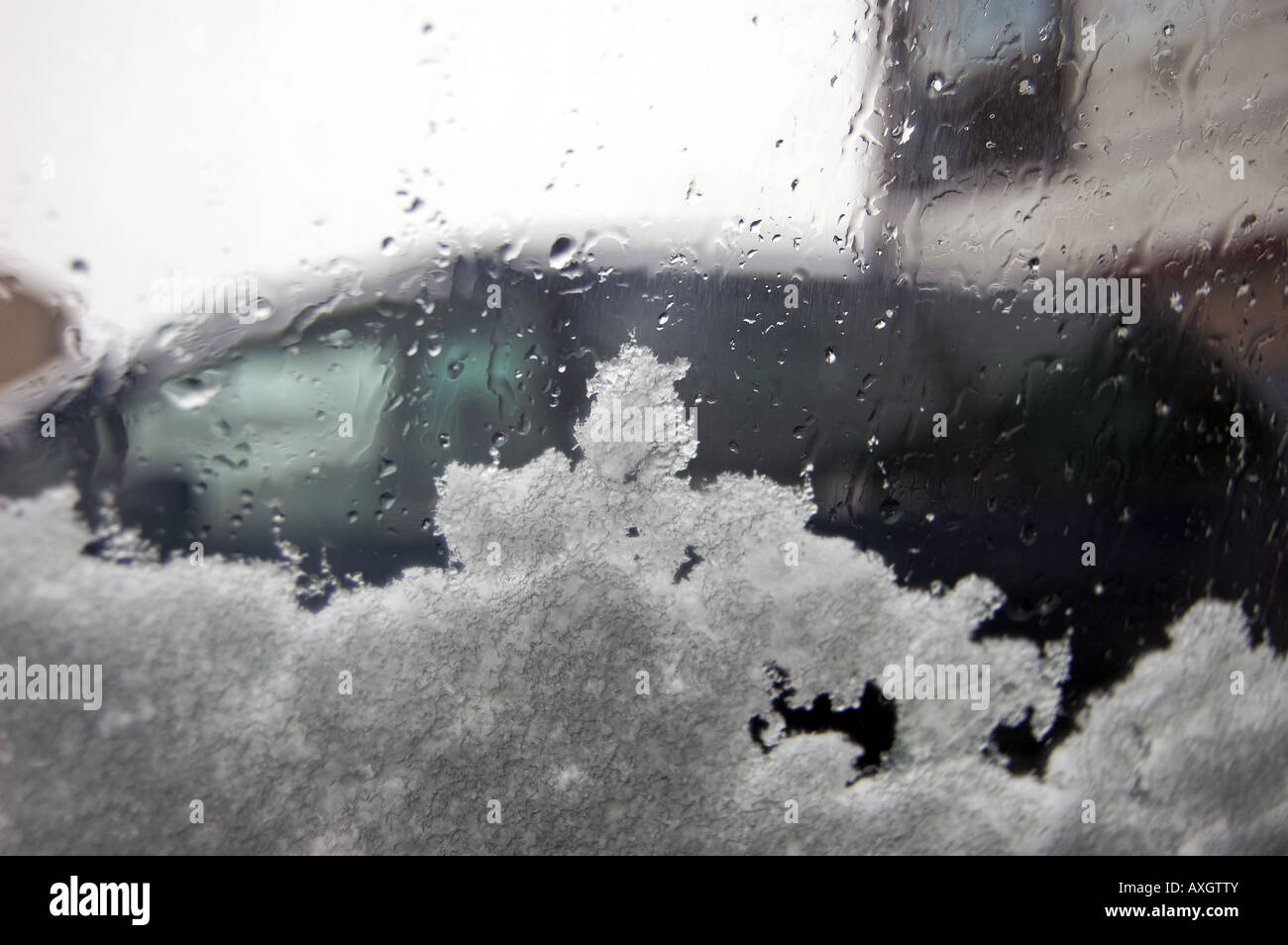 Snow on the outside of a car window Stock Photo - Alamy