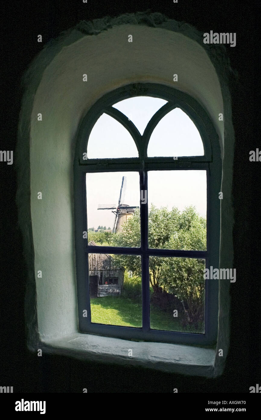 view through a window of a windmill in netherlands Stock Photo - Alamy