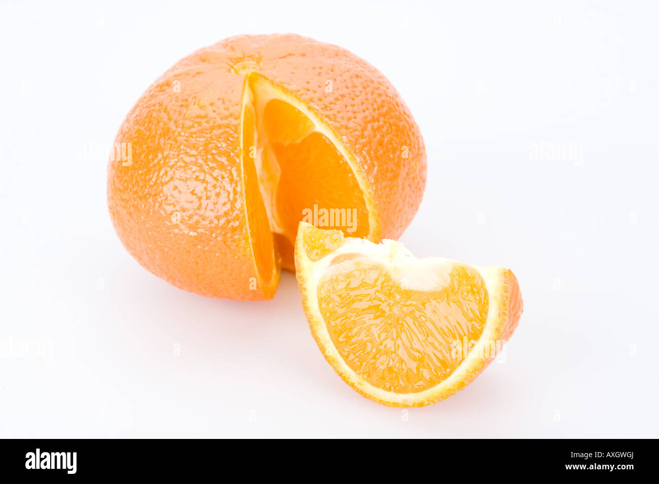 sliced orange isolated on white Stock Photo - Alamy