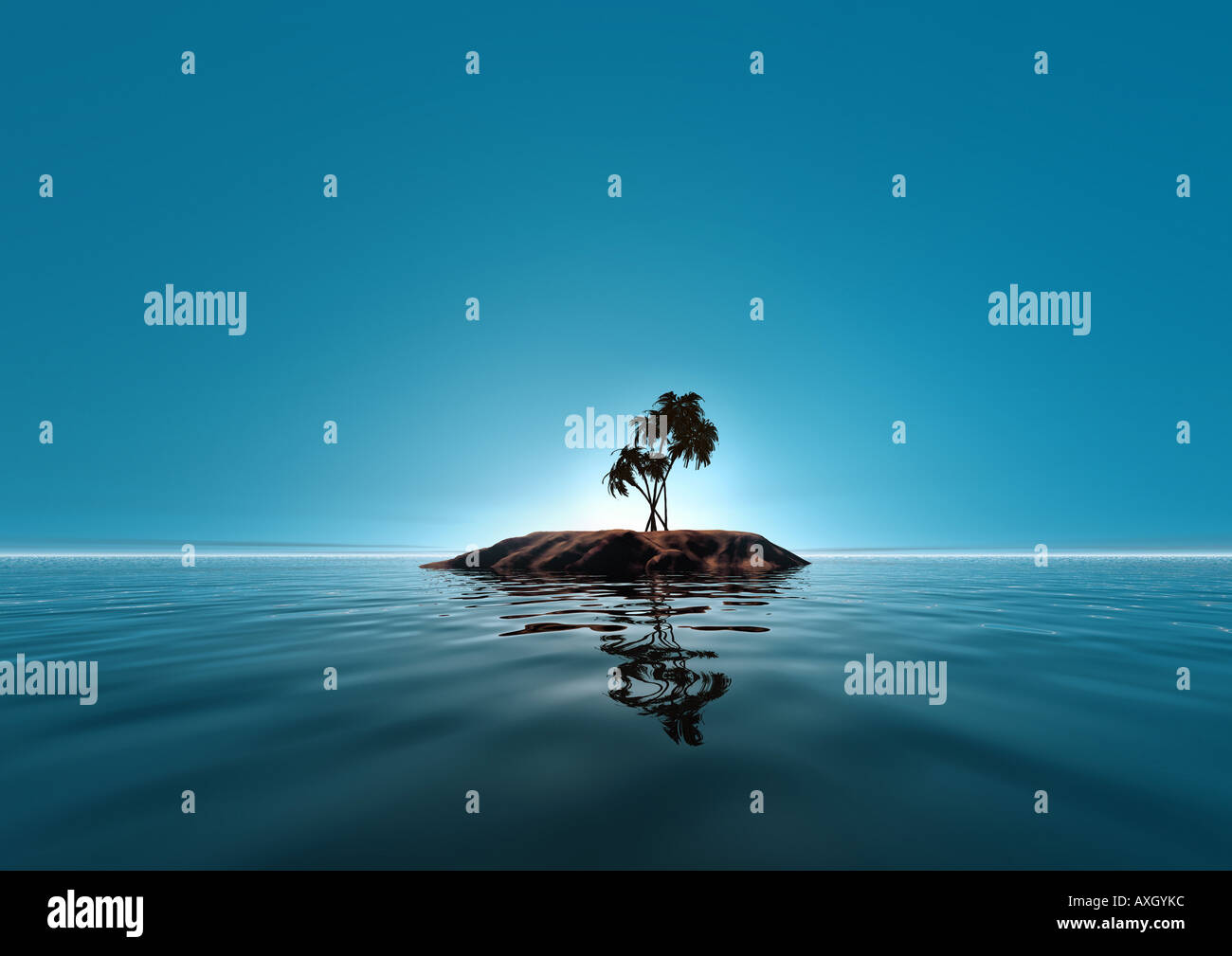 island with palm einsame Insel mit Palme Stock Photo - Alamy