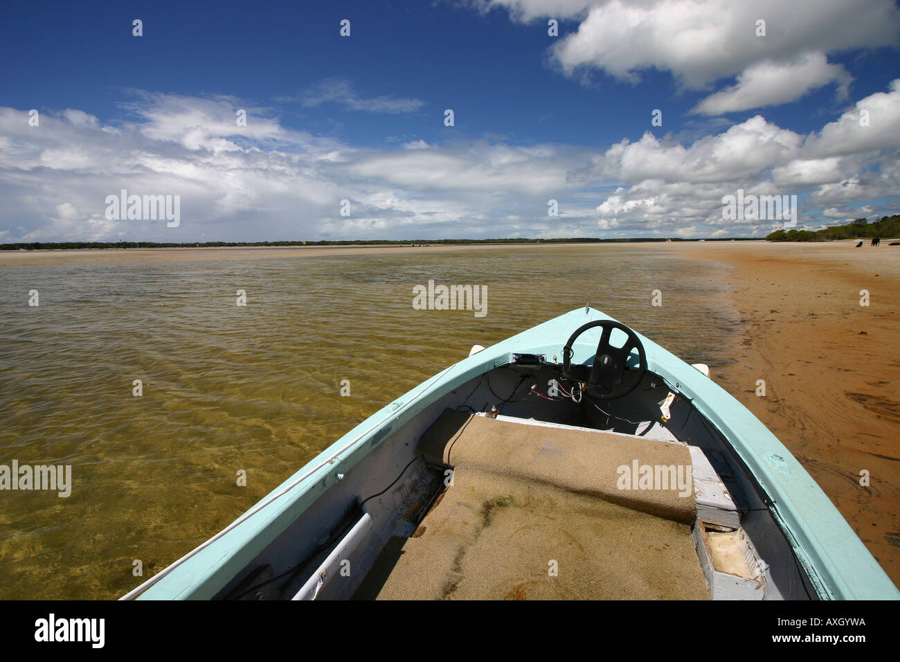 WIDE VIEW OF BOAT WITH DRAMATIC CLOUD SKY BACKGROUND HORIZONTAL ...