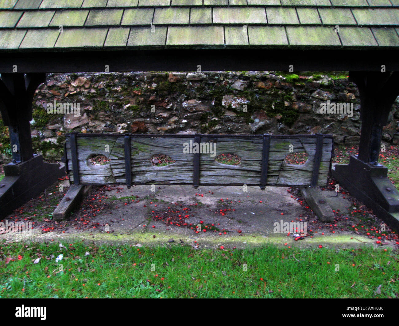 Wooden stocks punishment hi-res stock photography and images - Alamy
