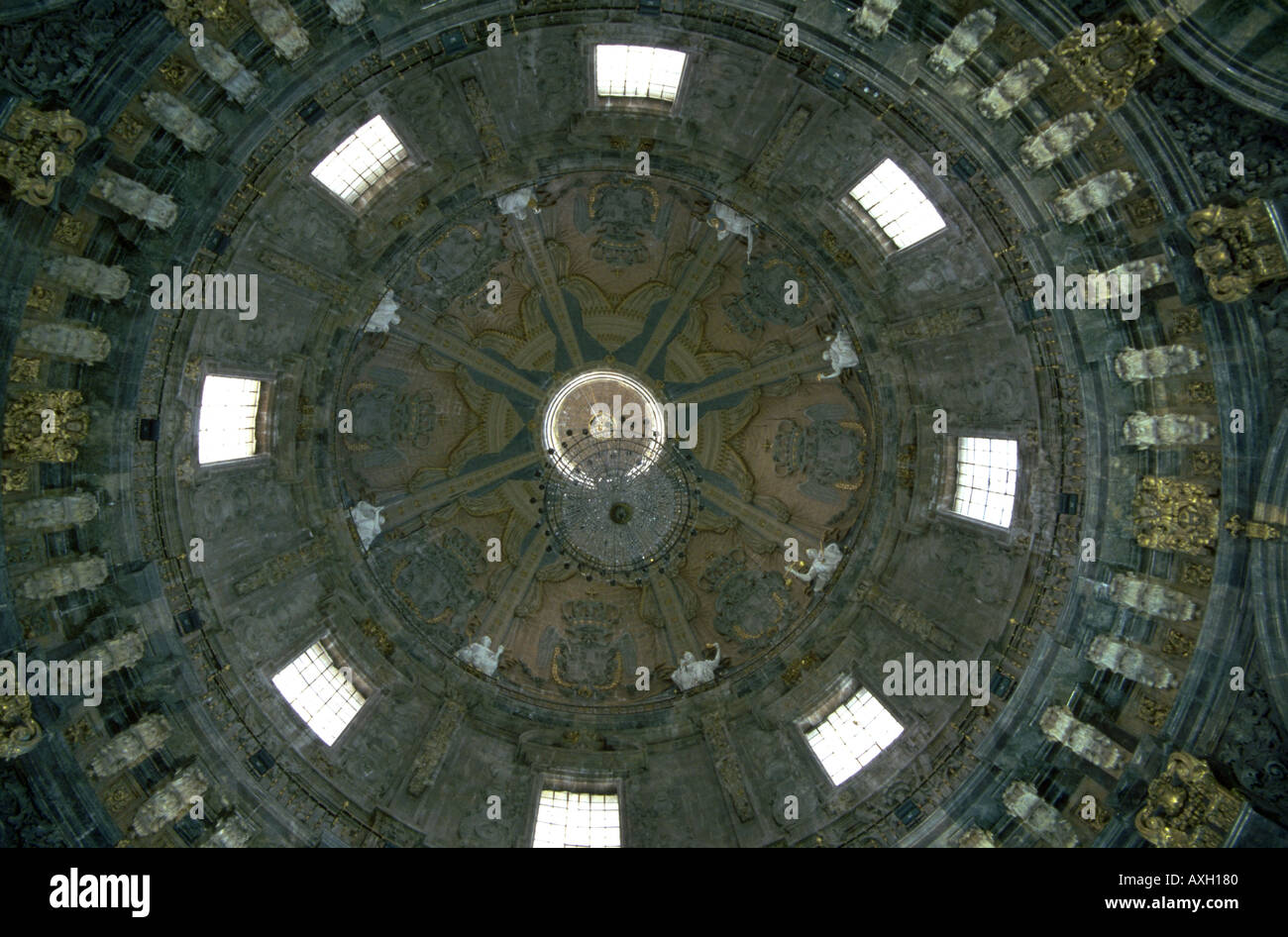 Straight up view of the ceiling o the main dome of the Sanctuary of ...