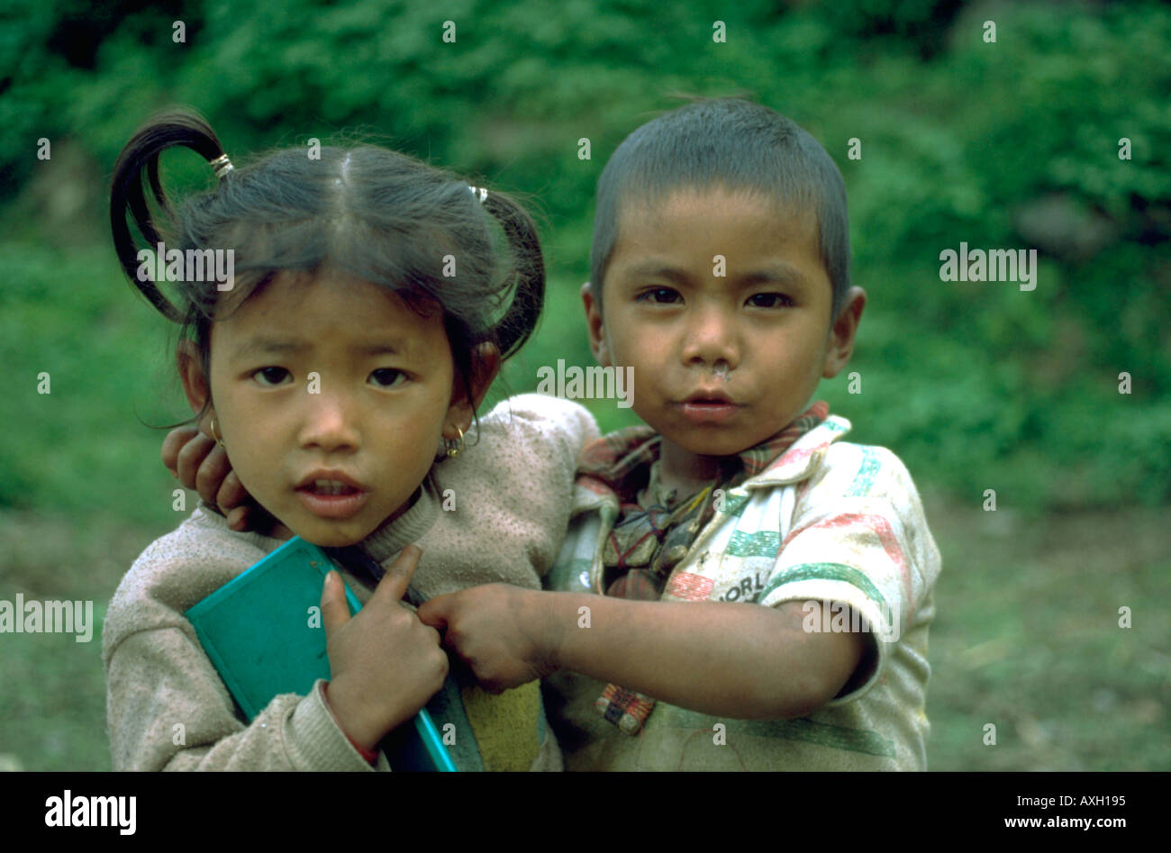 Portrait of Nepali children going to school Nepal Stock Photo - Alamy