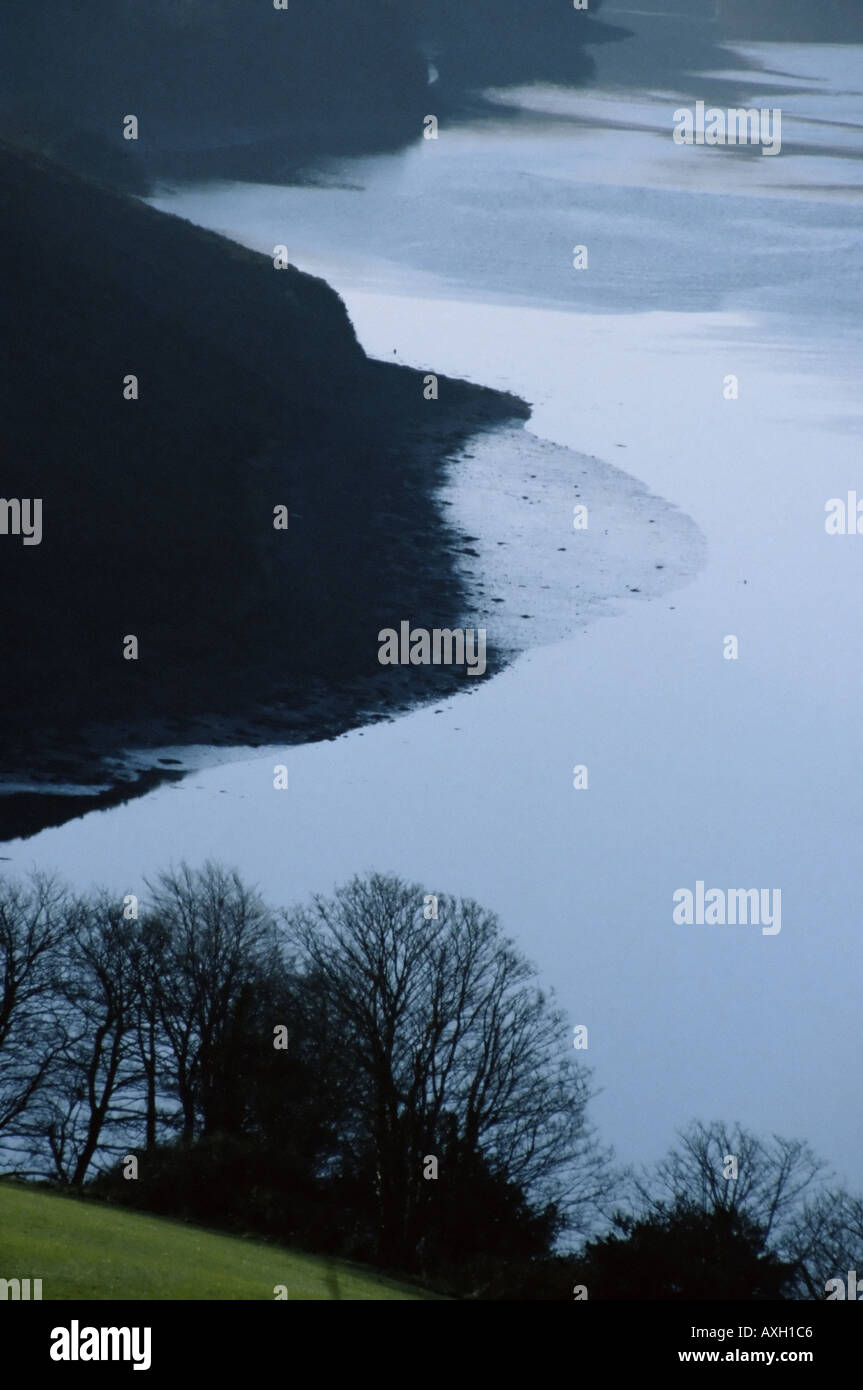View between Helston and Falmouth of Helford River Cornwall England ...