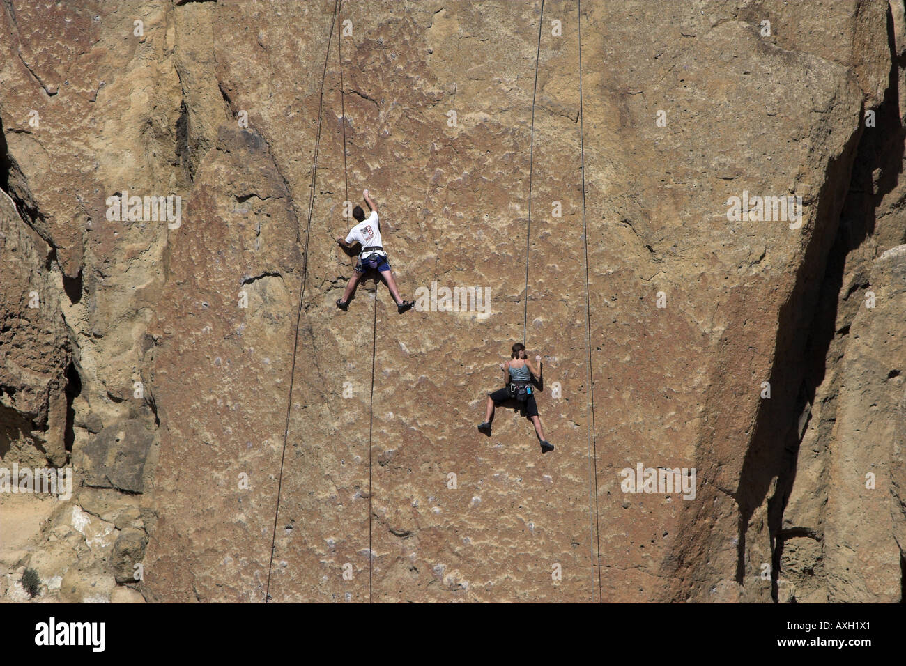 Climber at Smith Rock State Park in Oregon USA Stock Photo - Alamy