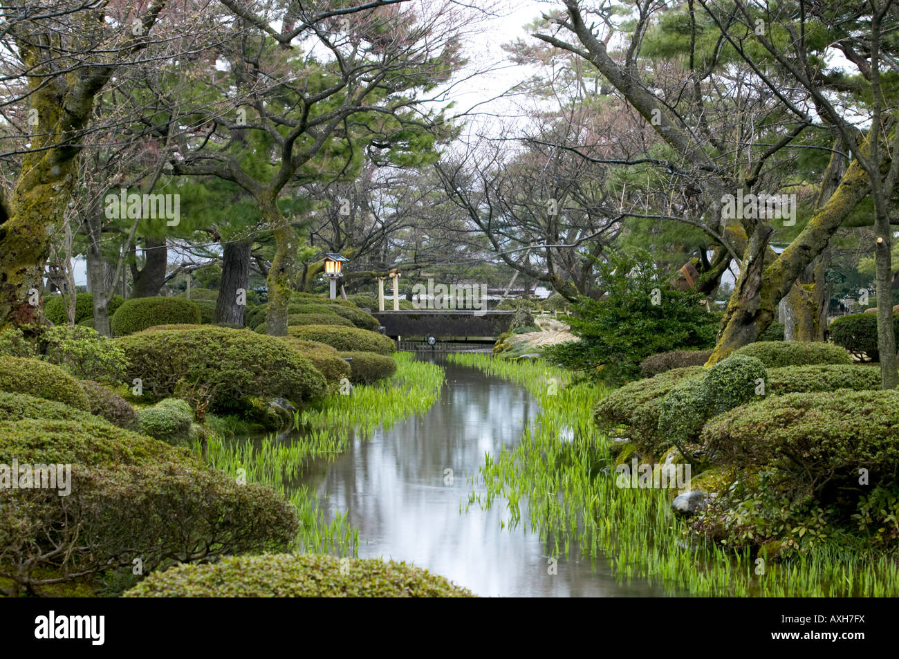 SPRING AT KENROKUEN GARDENS, KANAZAWA, JAPAN. WIDELY CONSIDERED ONE OF ...