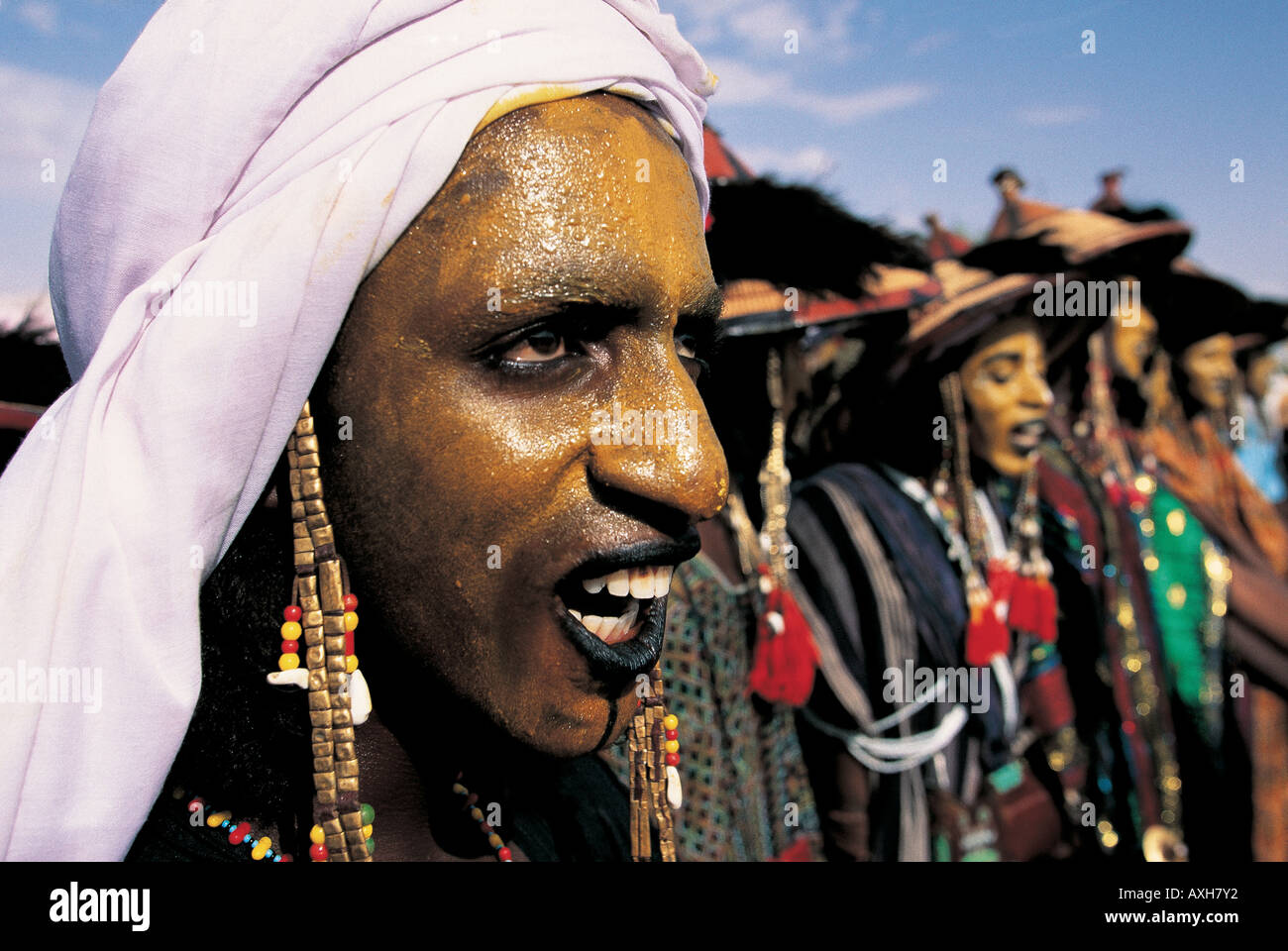 Wodabe men line up to be judged on the whiteness of their teeth and ...