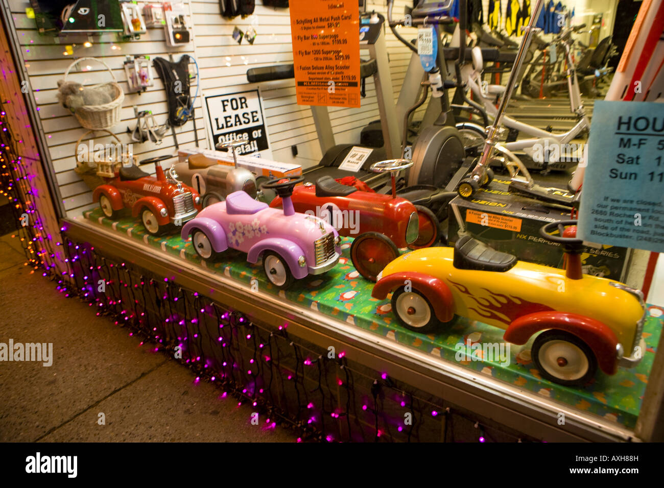 toy cars for sale in shop window at Christmas Stock Photo - Alamy