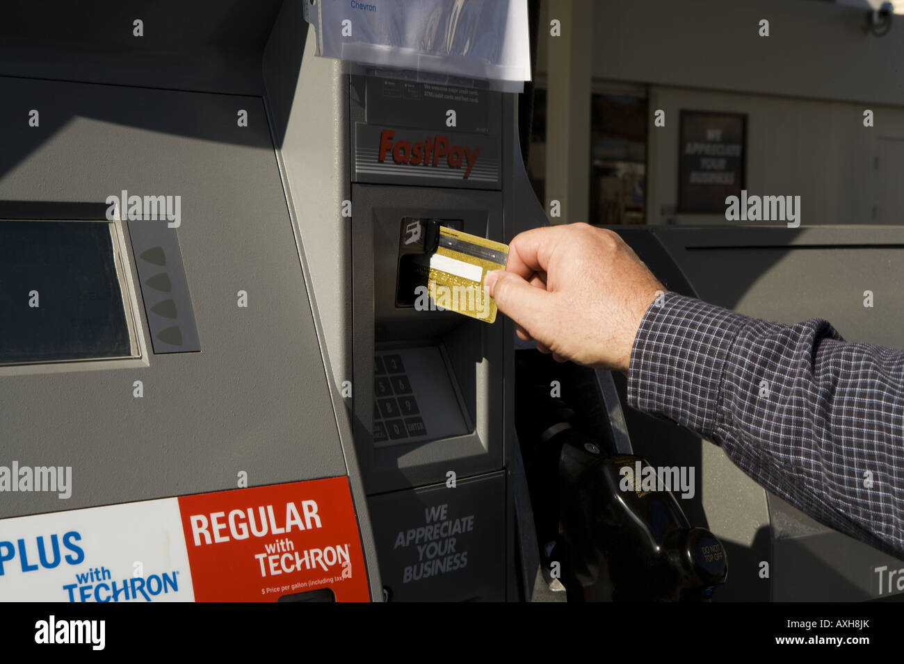 Paying credit card gas pump hi-res stock photography and images - Alamy