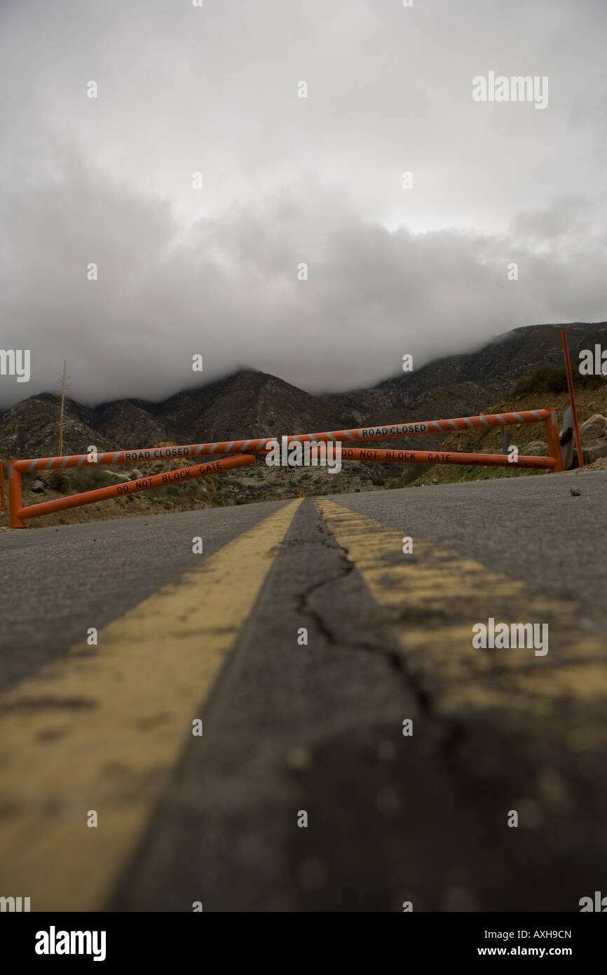 Closed gate blocking traffic, low angle view Stock Photo - Alamy