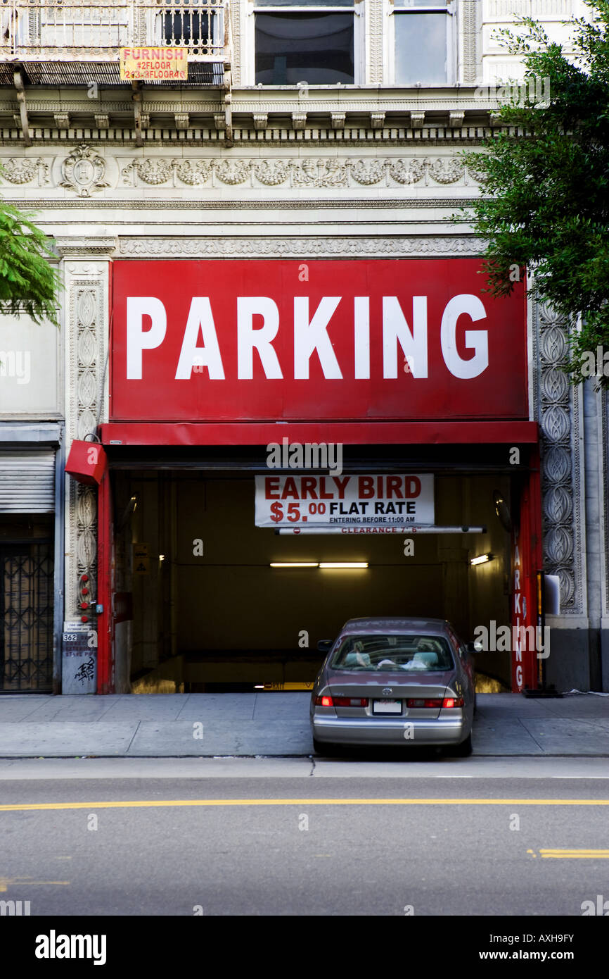 Car entering parking garage Stock Photo - Alamy